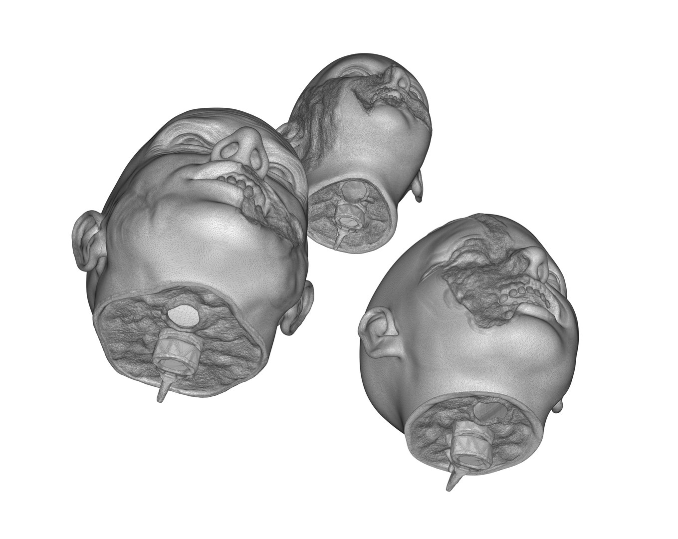 Family Zombie Heads 3D Model - TurboSquid 2416788