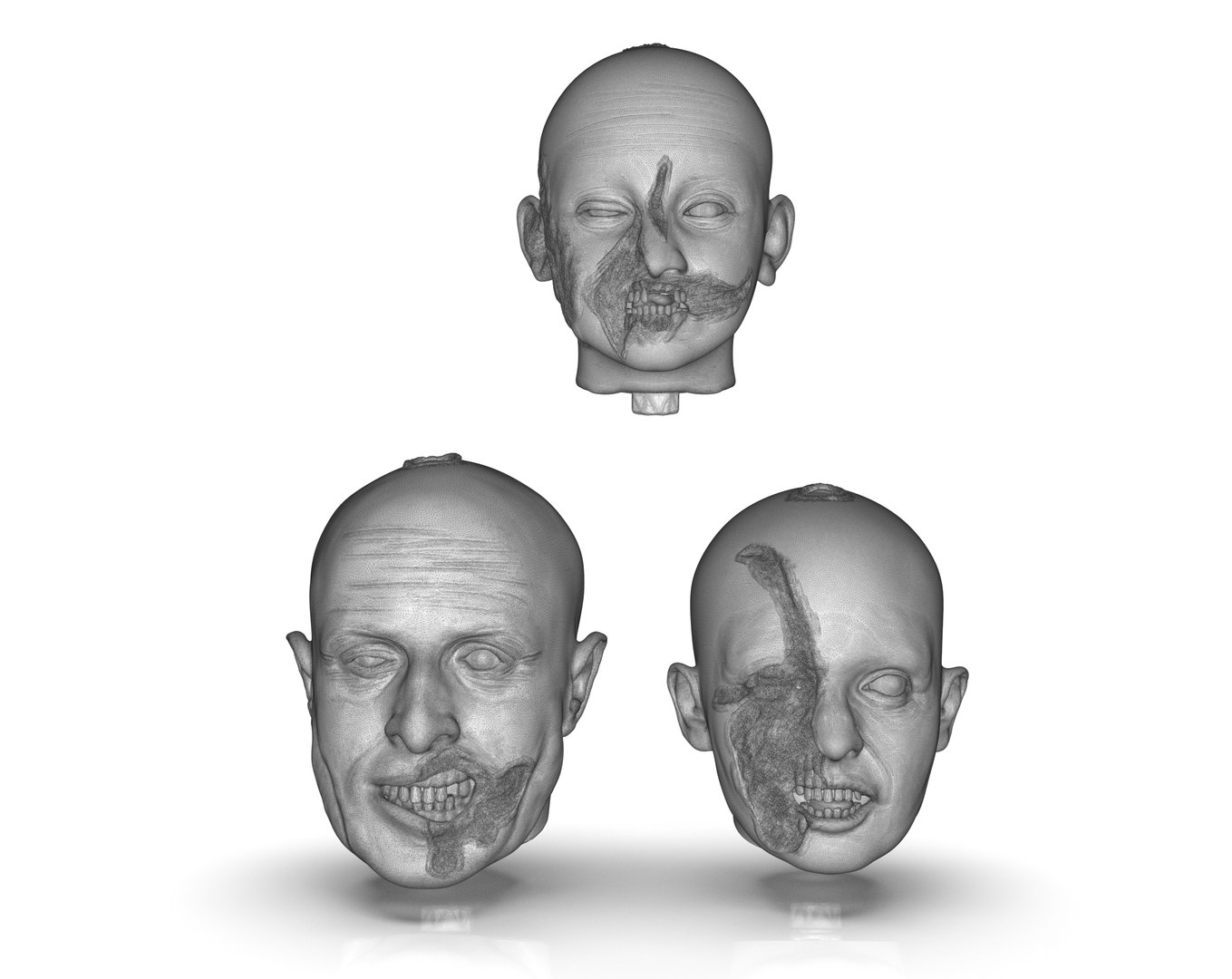 Family Zombie Heads 3D Model - TurboSquid 2416788