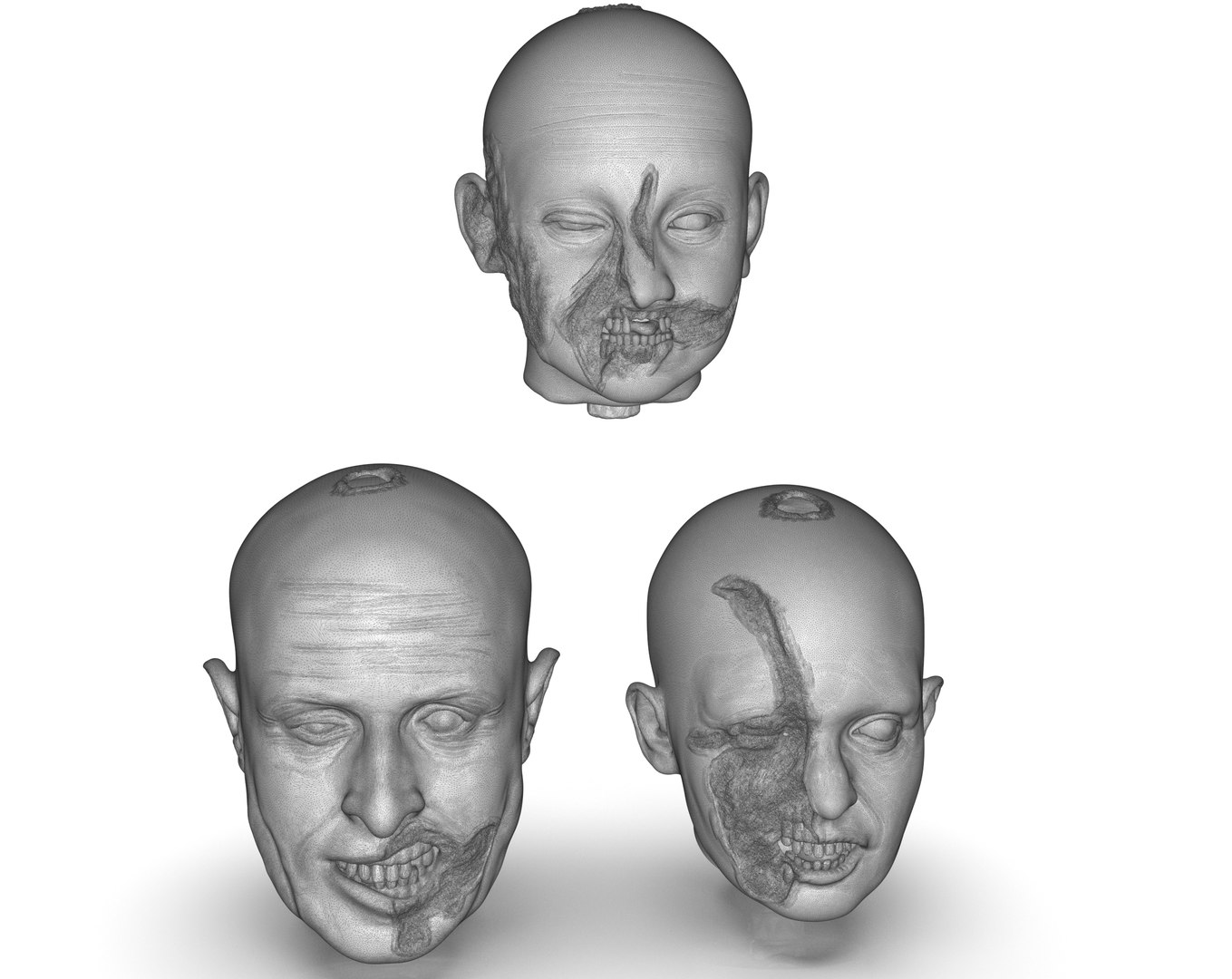 Family Zombie Heads 3D Model - TurboSquid 2416788