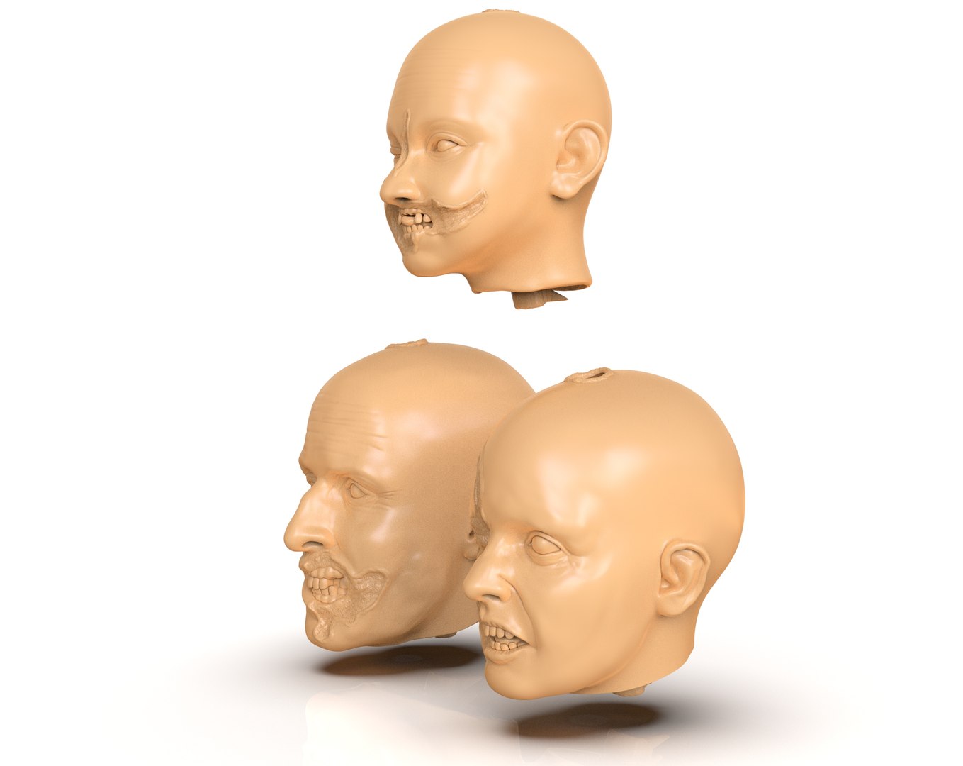 Family Zombie Heads 3D Model - TurboSquid 2416788