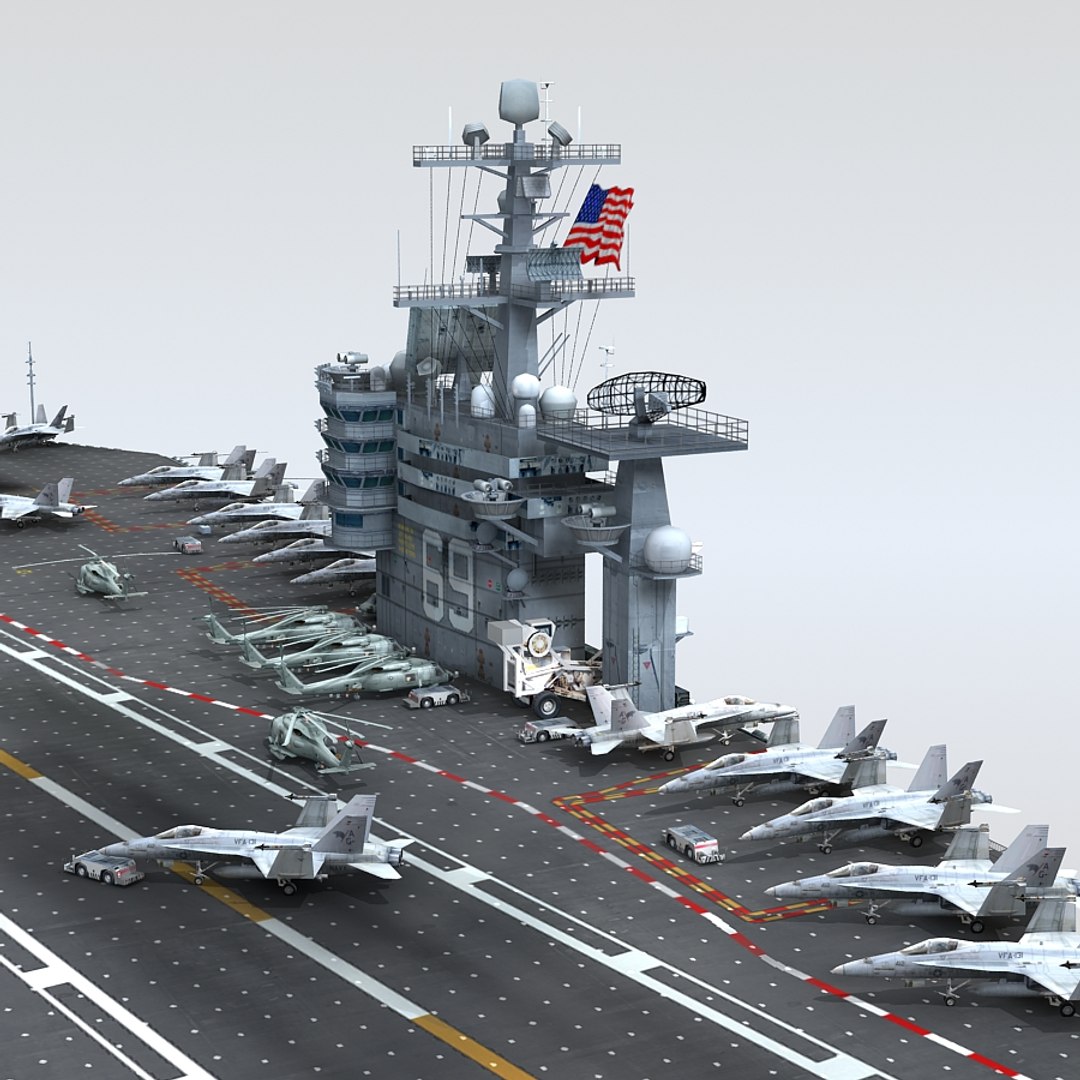 3d model uss dwight d eisenhower