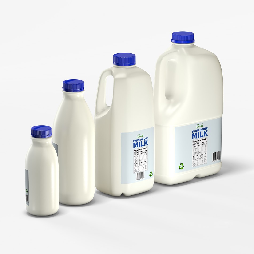 Milk Bottle Collection Model - TurboSquid 1813197