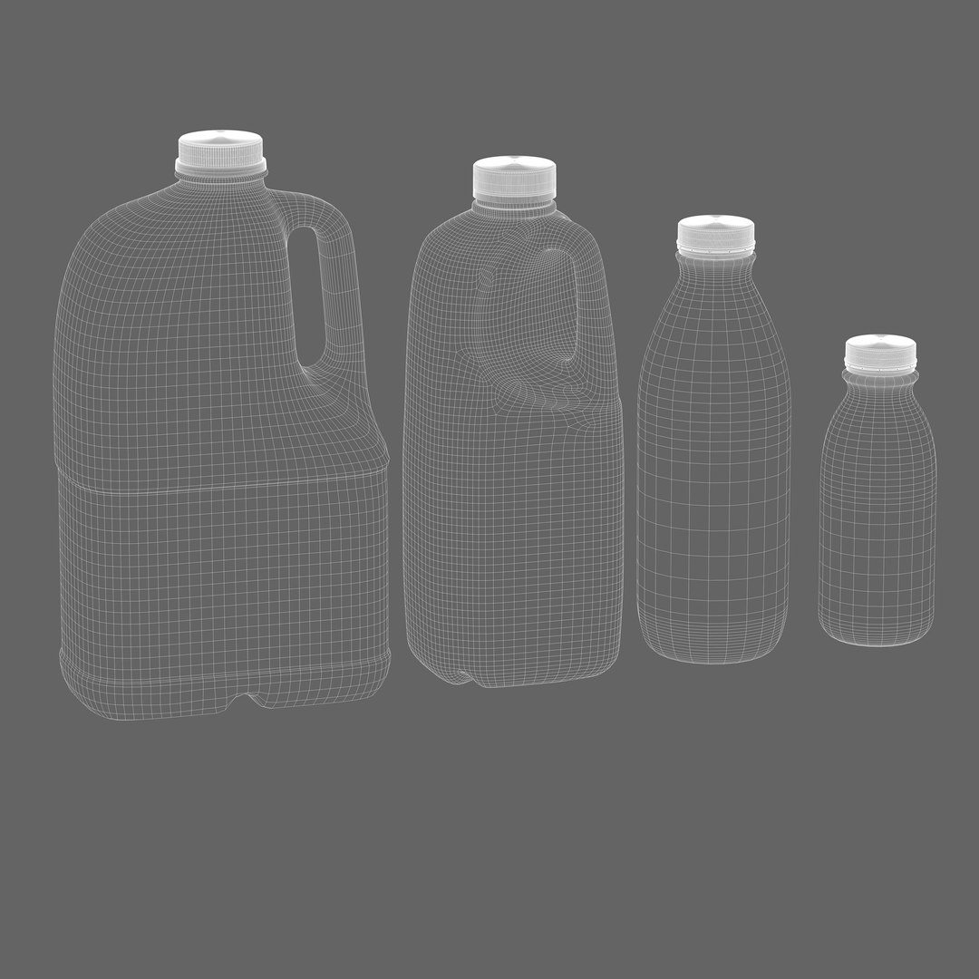 Milk Bottle Collection Model - TurboSquid 1813197