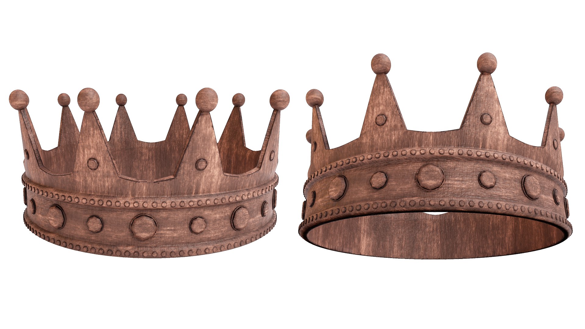 3D Crown Wooden Rusty Grungy PBR 3d Model - TurboSquid 1953805