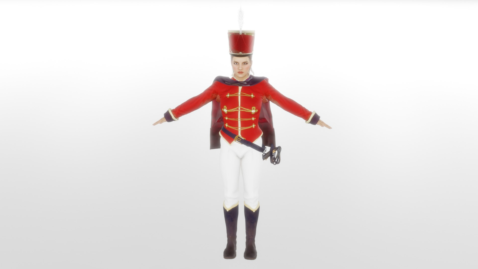 3D Realistic Rigged Napoleon Soldier Woman Character 3D Model model ...