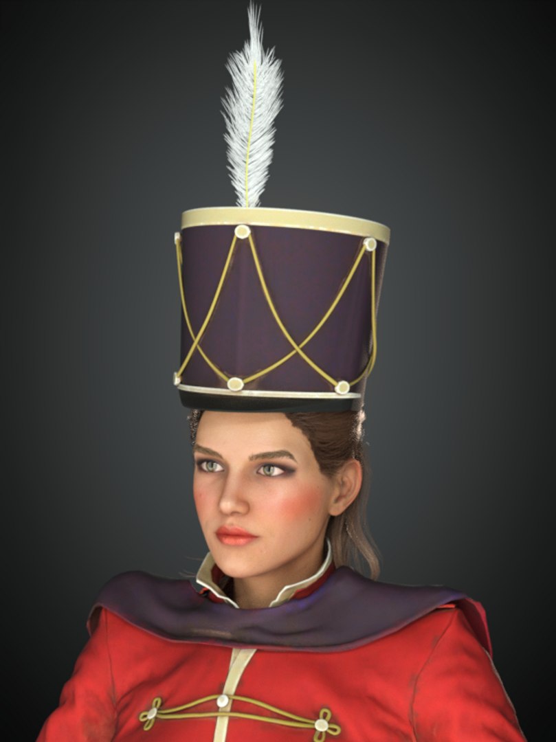 3D Realistic Rigged Napoleon Soldier Woman Character 3D Model Model ...