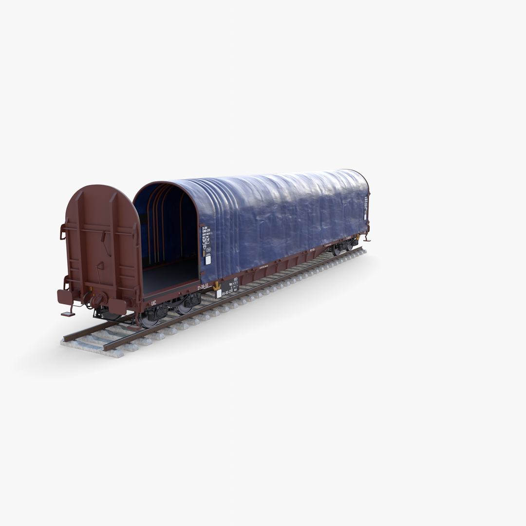 CFR Sliding Tarp Rail Car V4 3D Model - TurboSquid 2261935