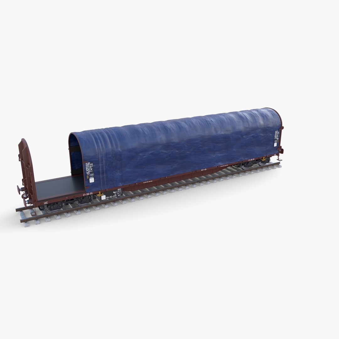 CFR Sliding Tarp Rail Car V4 3D Model - TurboSquid 2261935