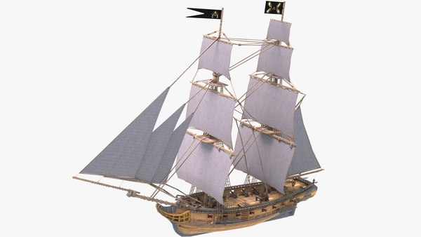 3D Caribbean brigantine ship from 17th century - TurboSquid 1833240