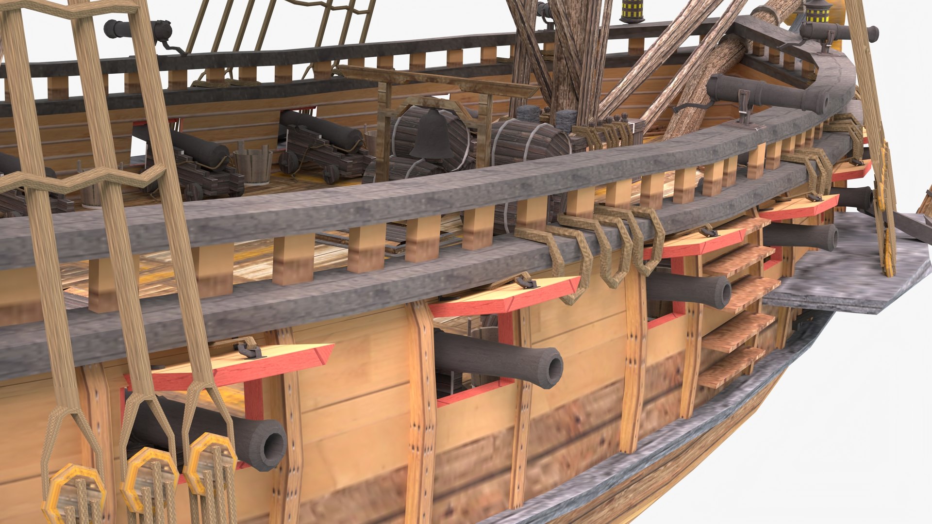 3D Caribbean Brigantine Ship From 17th Century - TurboSquid 1833240