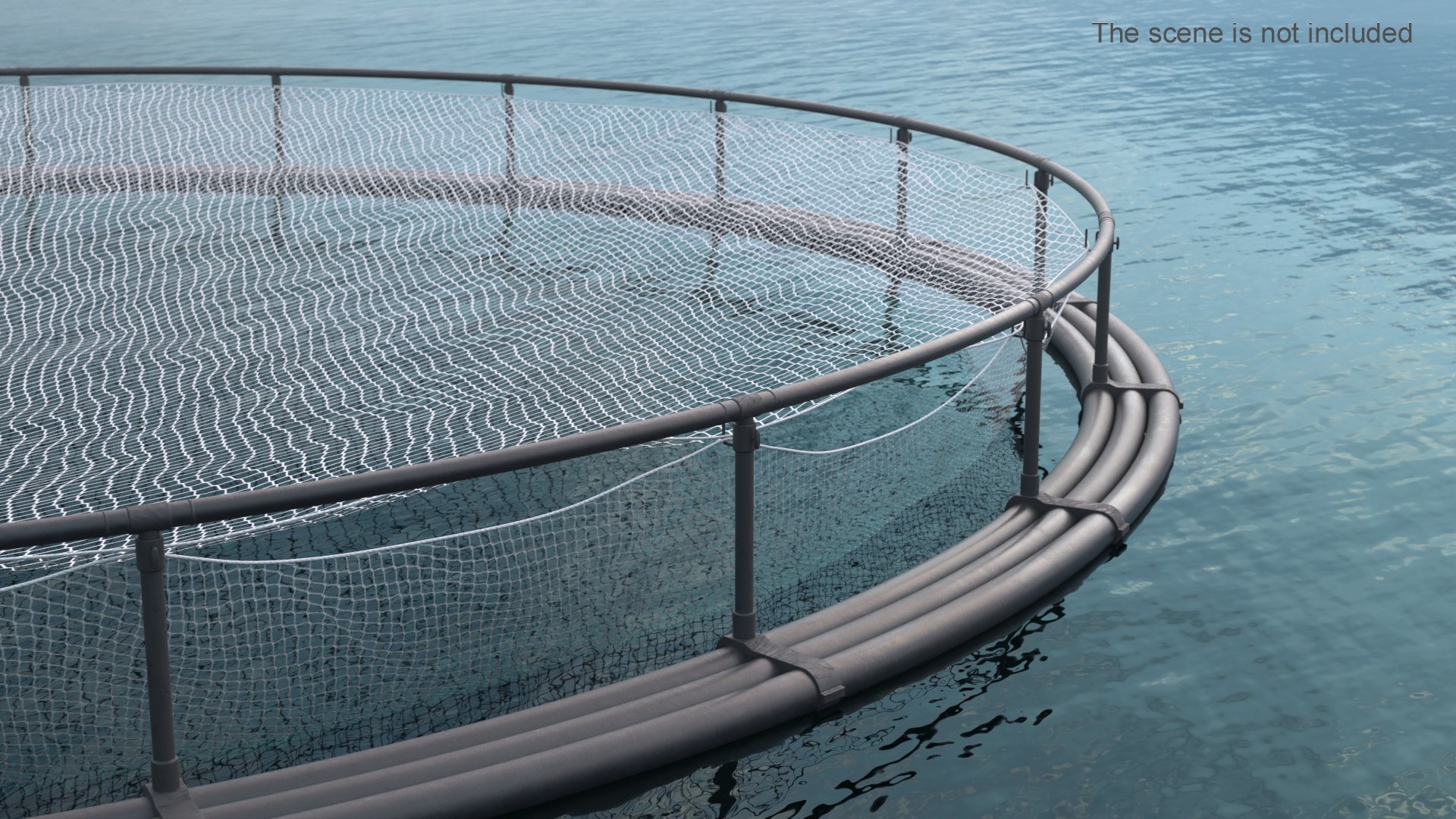 3D Offshore Aquaculture Ring With Protective Netting - TurboSquid 2445870