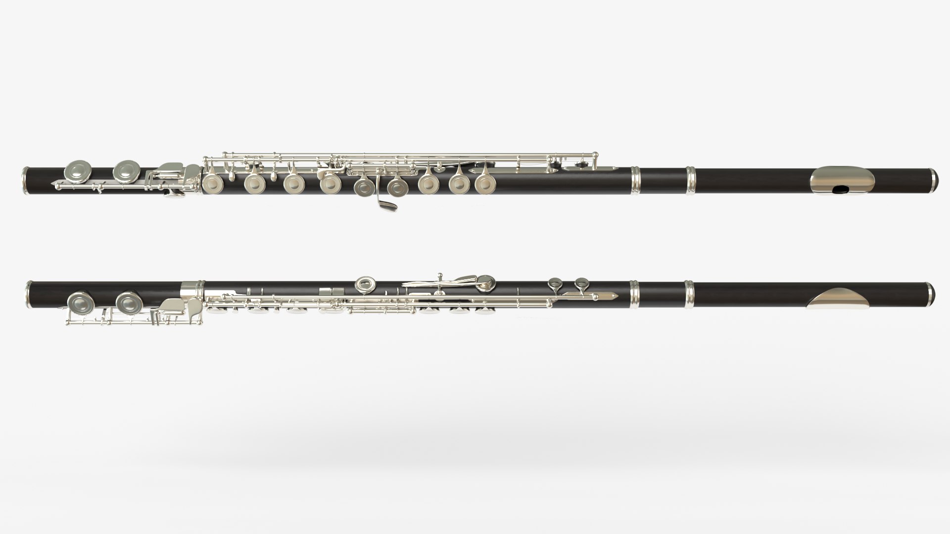 Concert Flute And Curved Concert Flute Collection 3D Model - TurboSquid ...