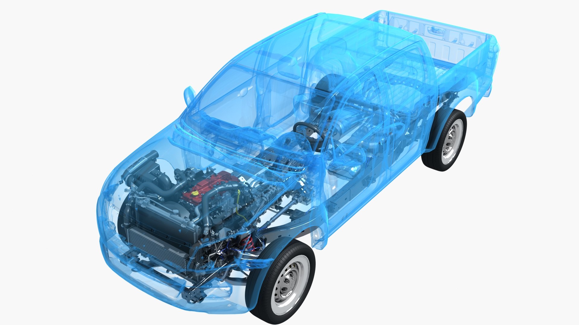 3D Pickup Truck Chassis X-RAY Model - TurboSquid 2066727