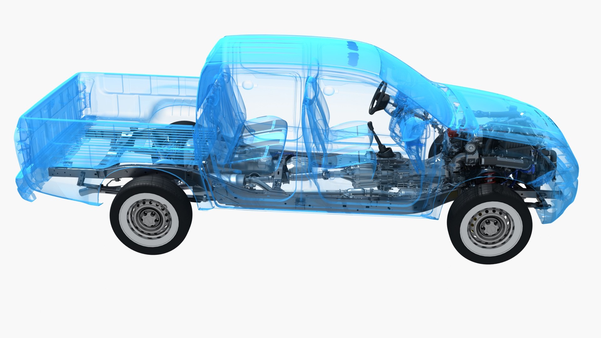 3D Pickup Truck Chassis X-RAY Model - TurboSquid 2066727