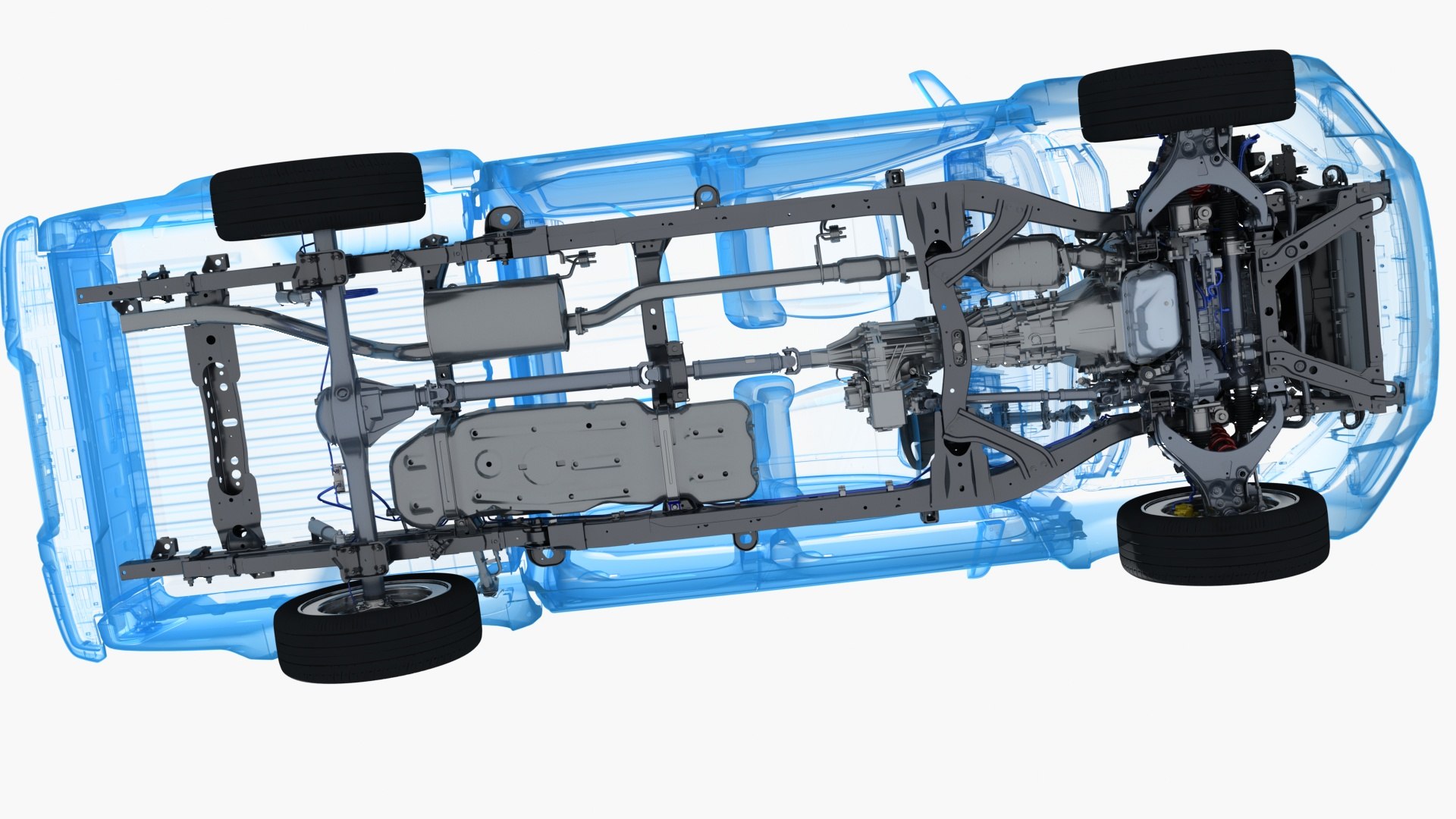 3D Pickup Truck Chassis X-RAY Model - TurboSquid 2066727