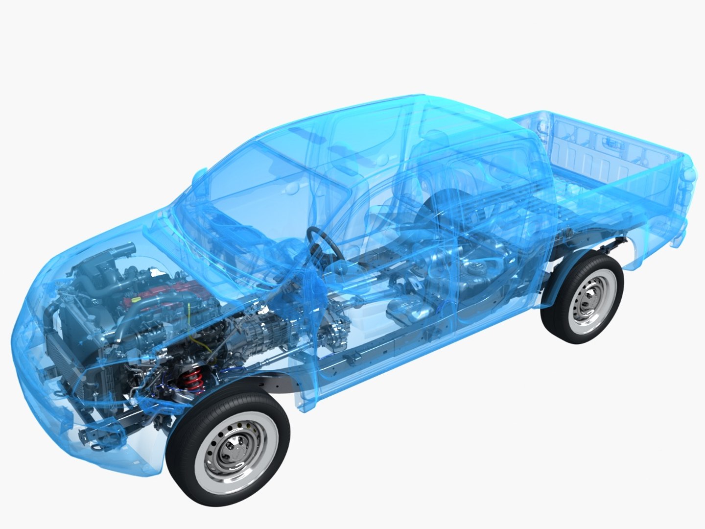 3D Pickup Truck Chassis X-RAY Model - TurboSquid 2066727