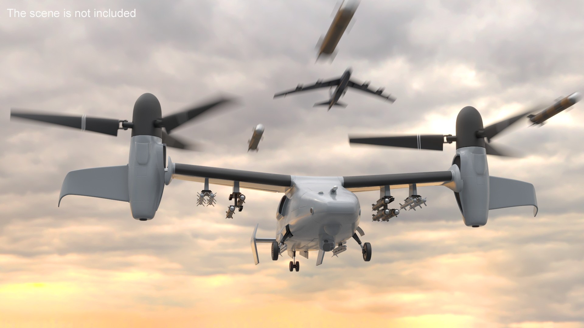 Bell V 247 Vigilant Combat Drone Rigged 3D - TurboSquid 2280297