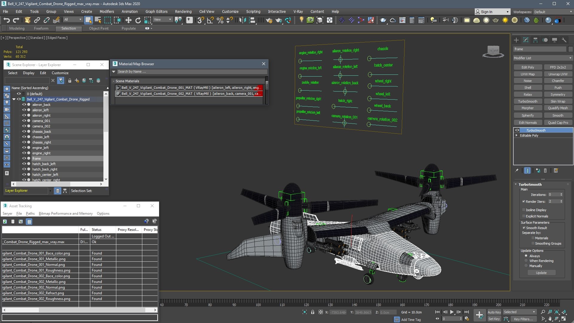 Bell V 247 Vigilant Combat Drone Rigged 3D - TurboSquid 2280297