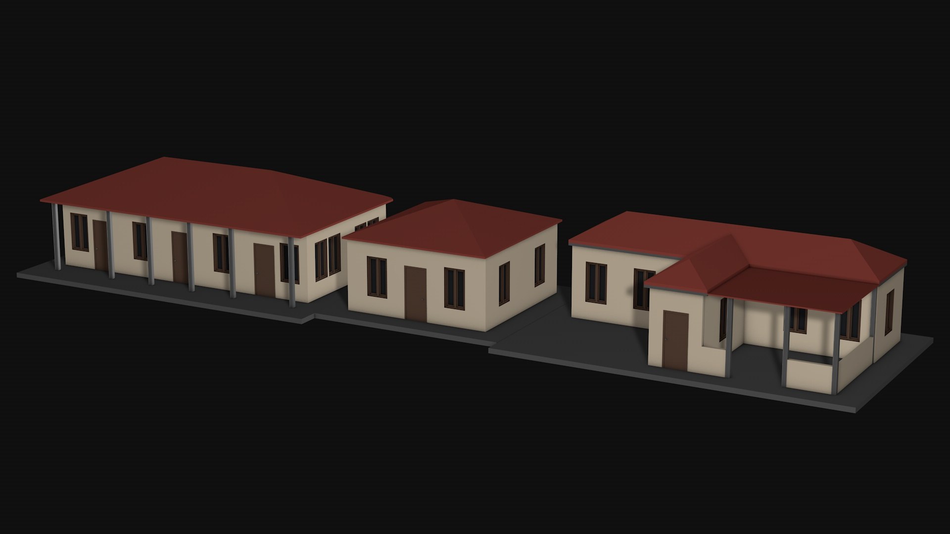 Houses Low-poly 3D Model - TurboSquid 2300443