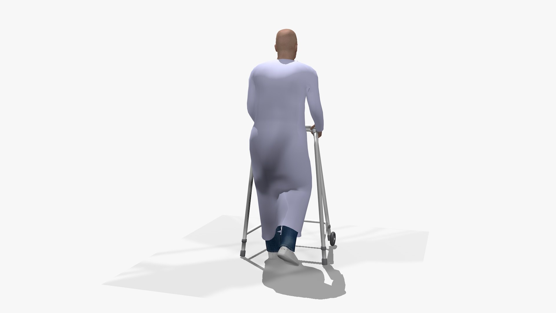 3D Old Man Walking Frame Model - TurboSquid 1611199