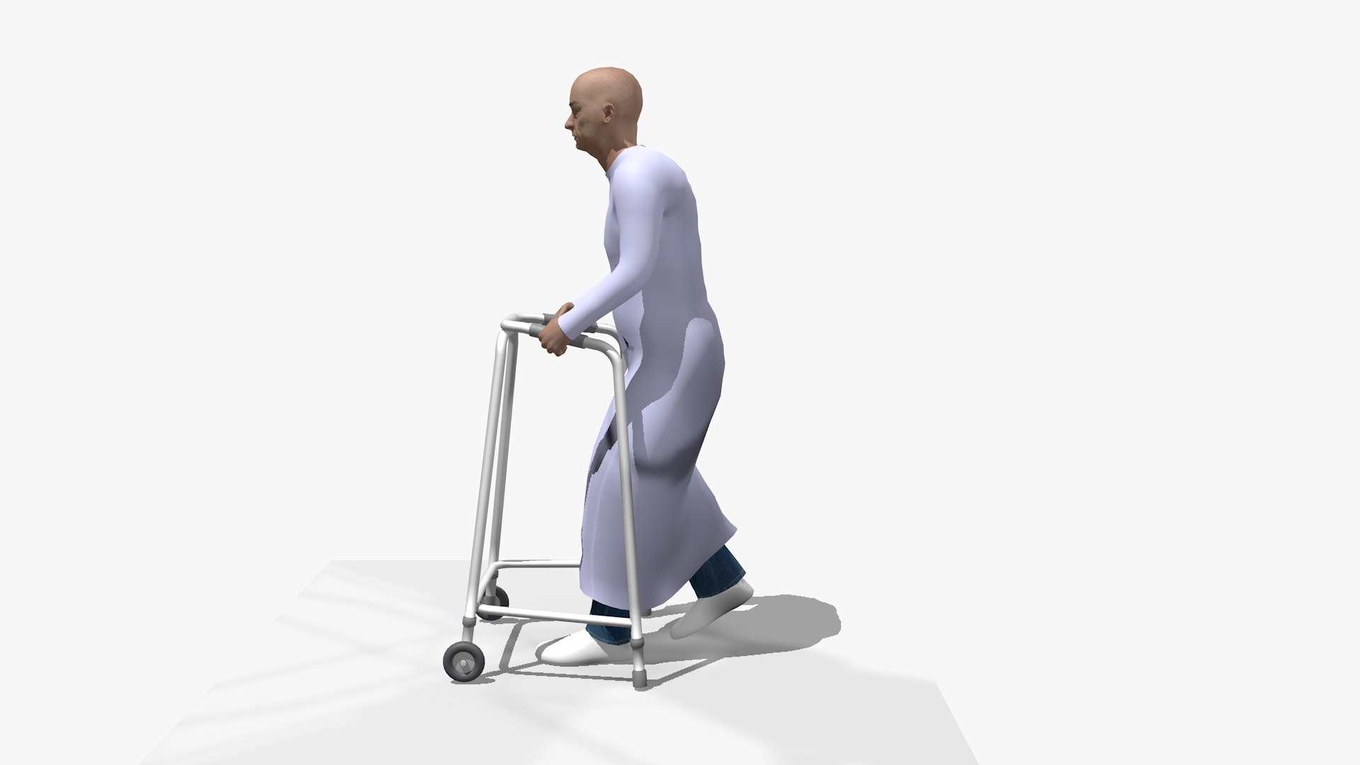 3D Old Man Walking Frame Model - TurboSquid 1611199