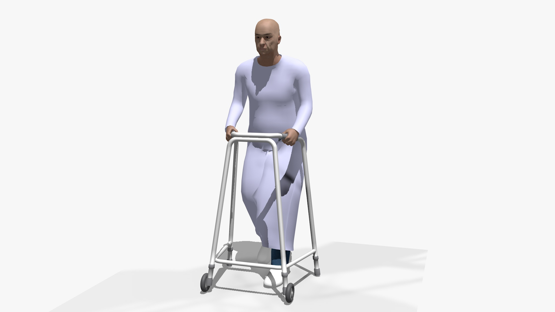 3D Old Man Walking Frame Model - TurboSquid 1611199