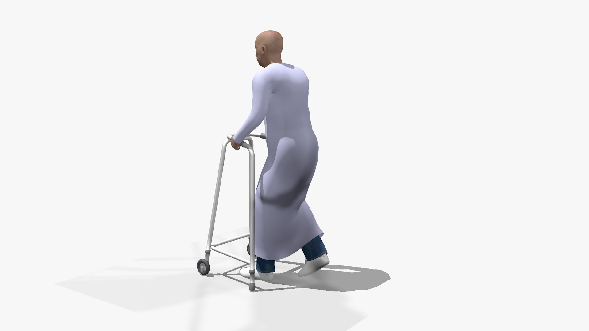 3D Old Man Walking Frame Model - TurboSquid 1611199