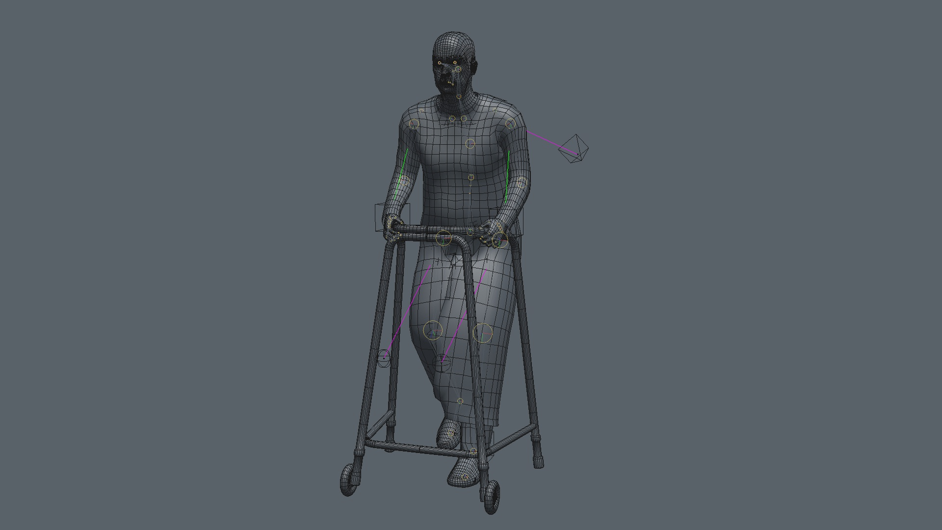 3D Old Man Walking Frame Model - TurboSquid 1611199