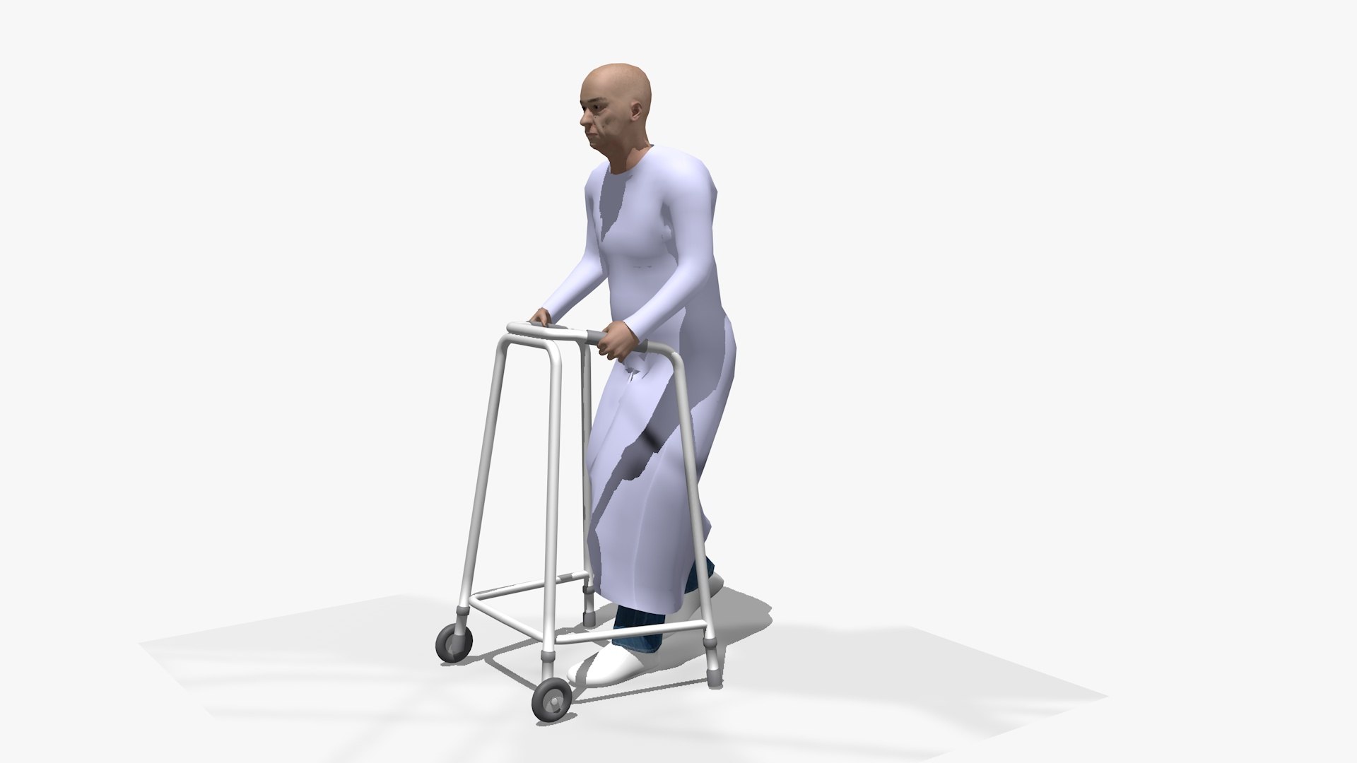 3D Old Man Walking Frame Model - TurboSquid 1611199