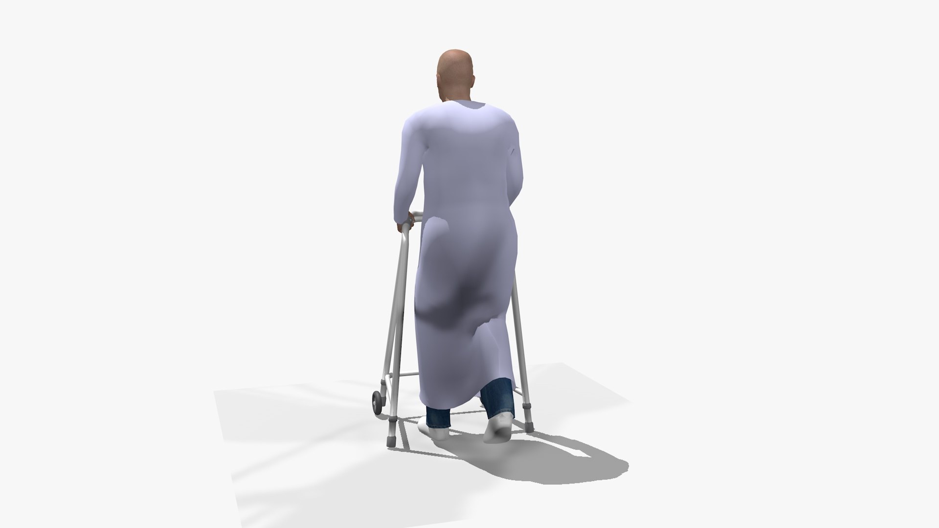 3D Old Man Walking Frame Model - TurboSquid 1611199