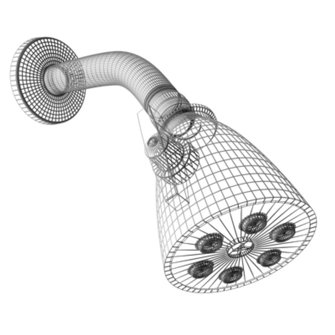3d Chrome Showerhead Model