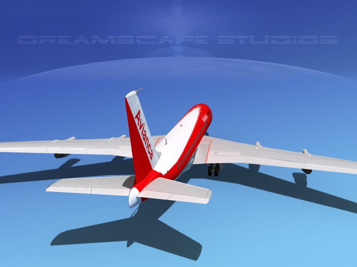 3d 707-320 Airlines Boeing 707 Model