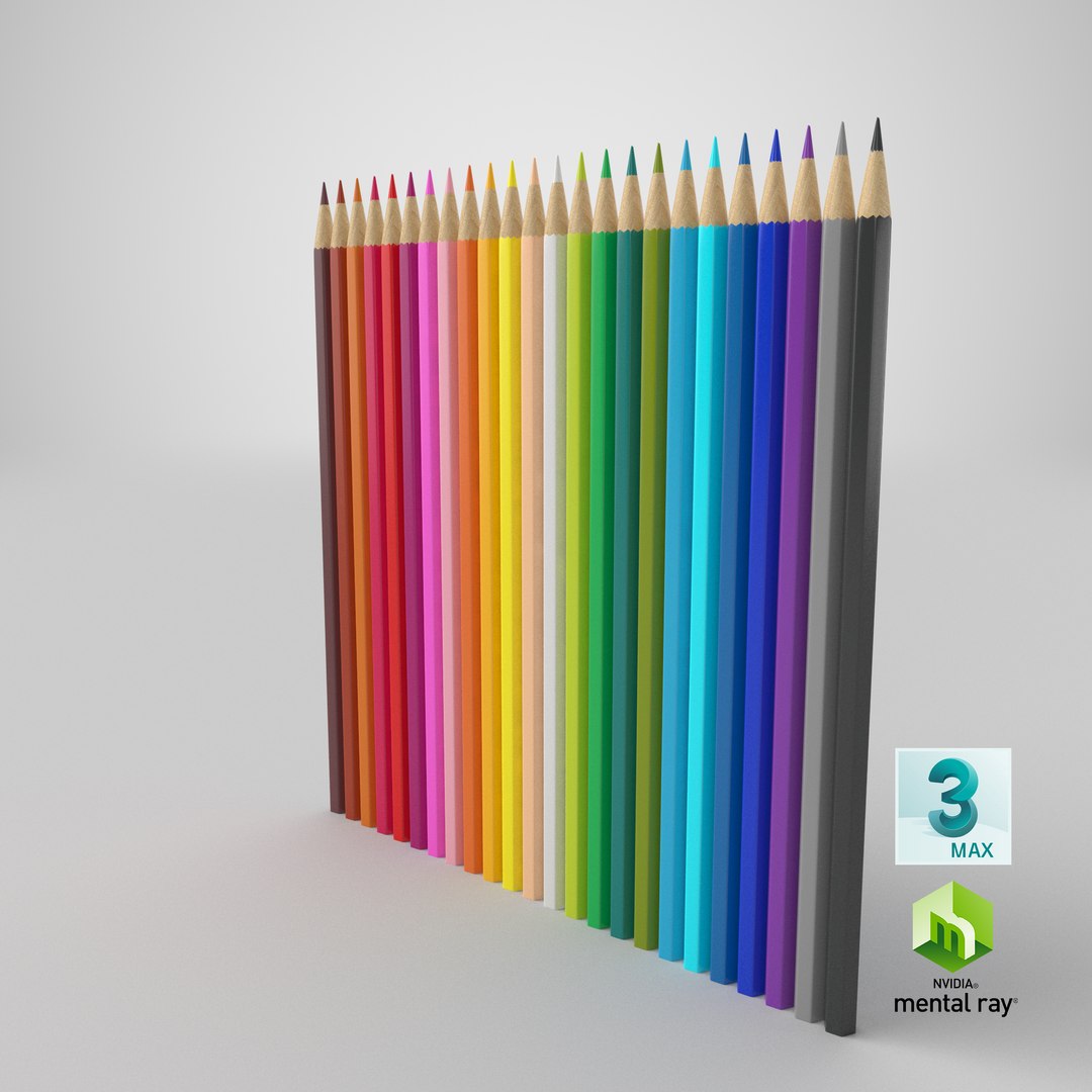 3D 24 Colored Pencils - TurboSquid 1971840