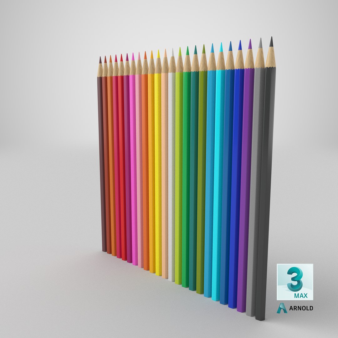 3D 24 Colored Pencils - TurboSquid 1971840