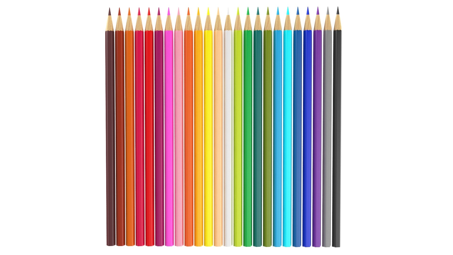 3D 24 Colored Pencils - TurboSquid 1971840