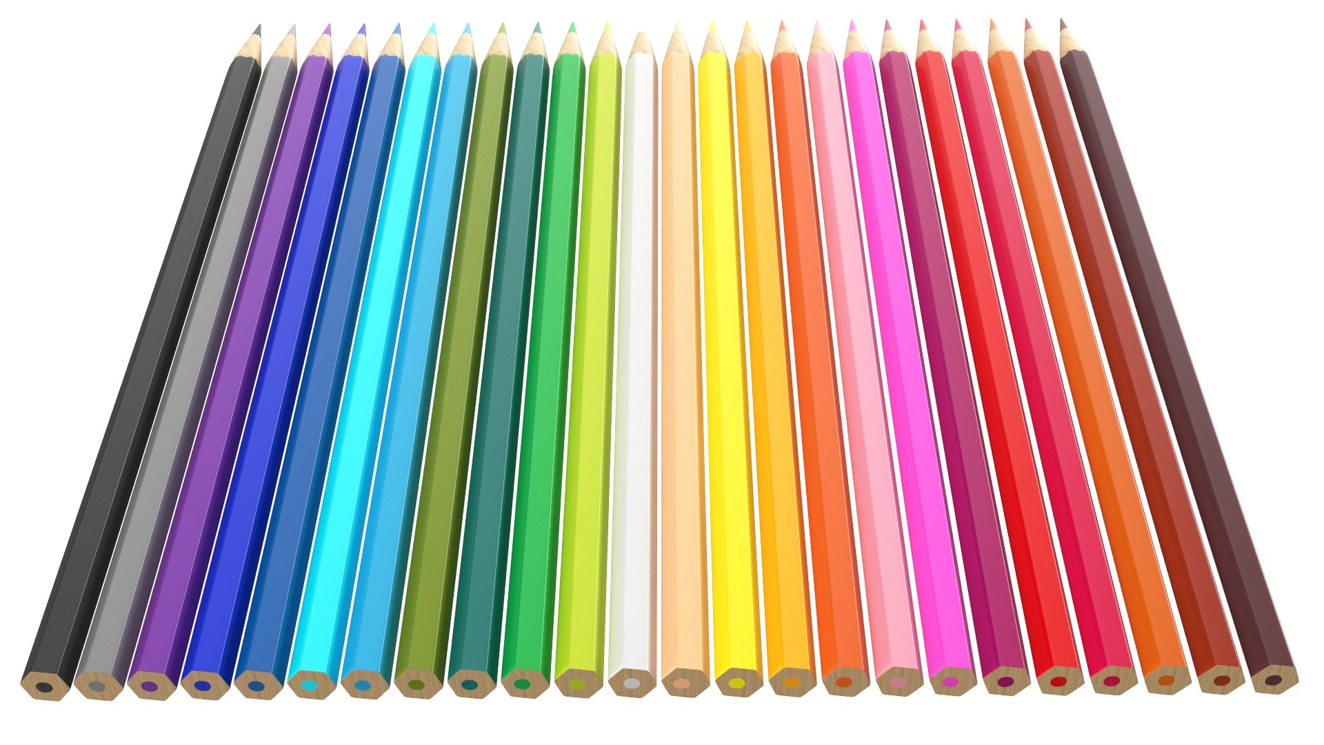 3D 24 Colored Pencils - TurboSquid 1971840