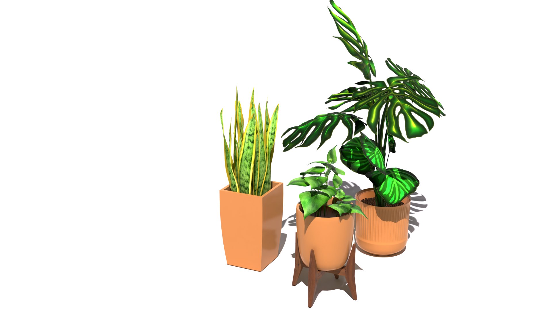 3D Plants Trio Model - TurboSquid 1807163
