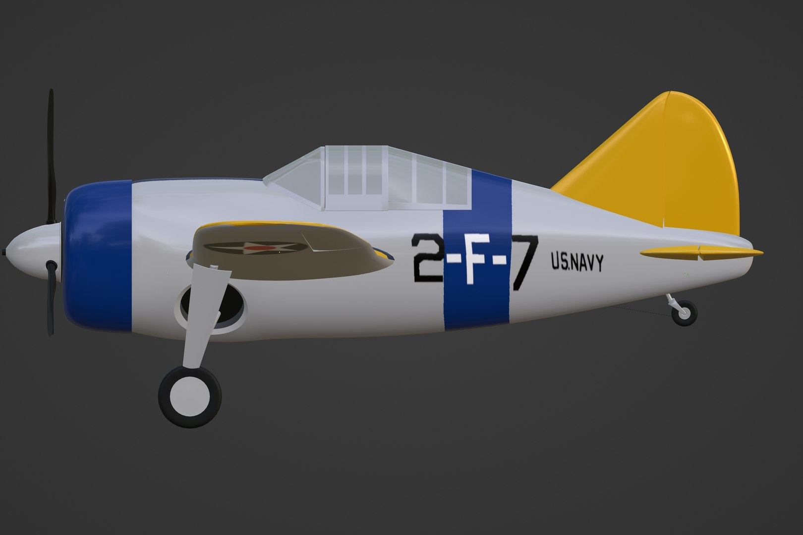 3D Very Simple Brewster F2A Buffalo Model - TurboSquid 1965866