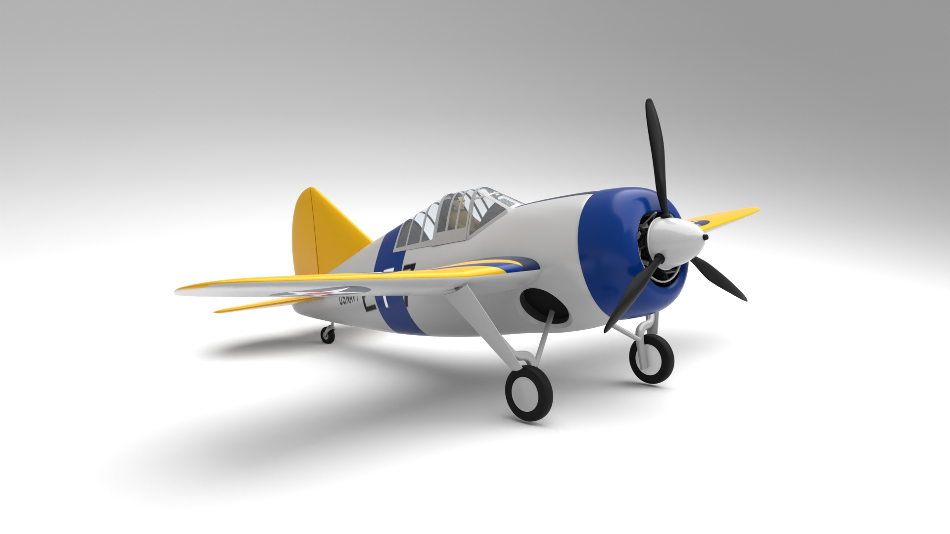 3D Very Simple Brewster F2A Buffalo Model - TurboSquid 1965866