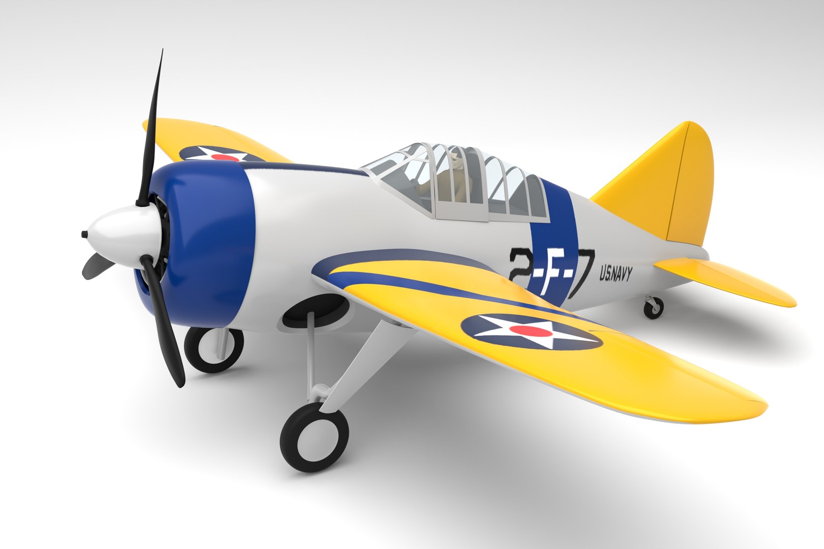 3D Very Simple Brewster F2A Buffalo Model - TurboSquid 1965866