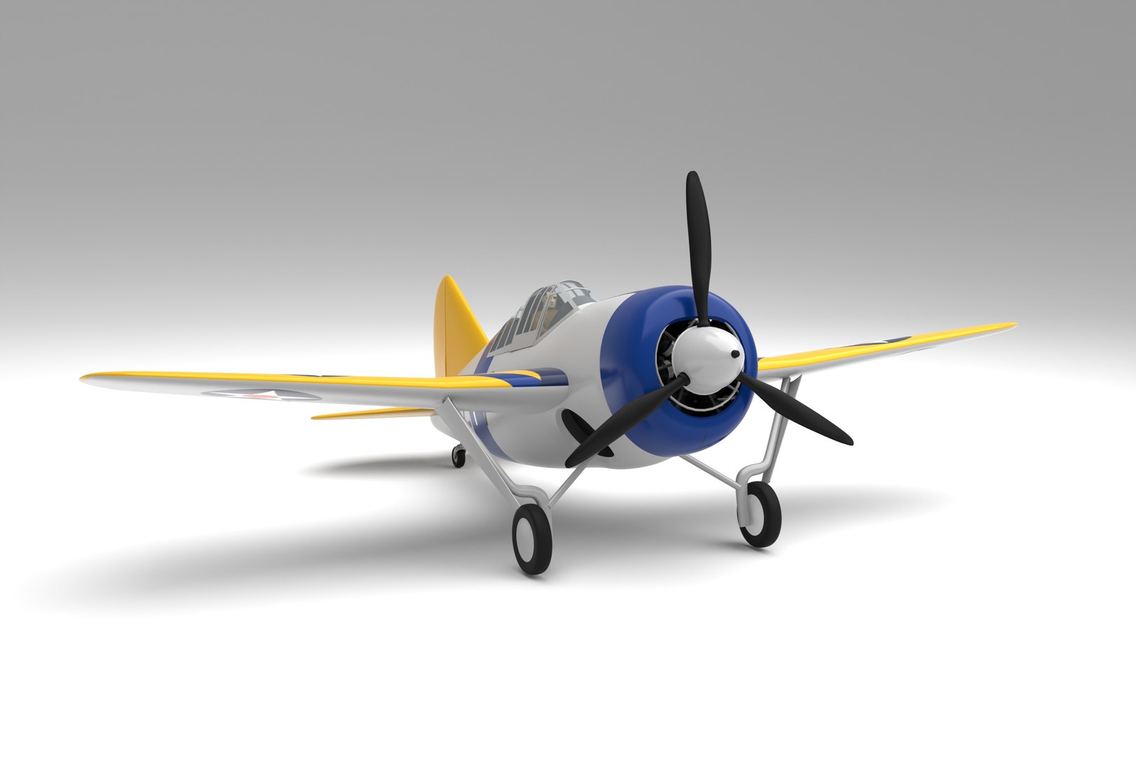 3D Very Simple Brewster F2A Buffalo Model - TurboSquid 1965866