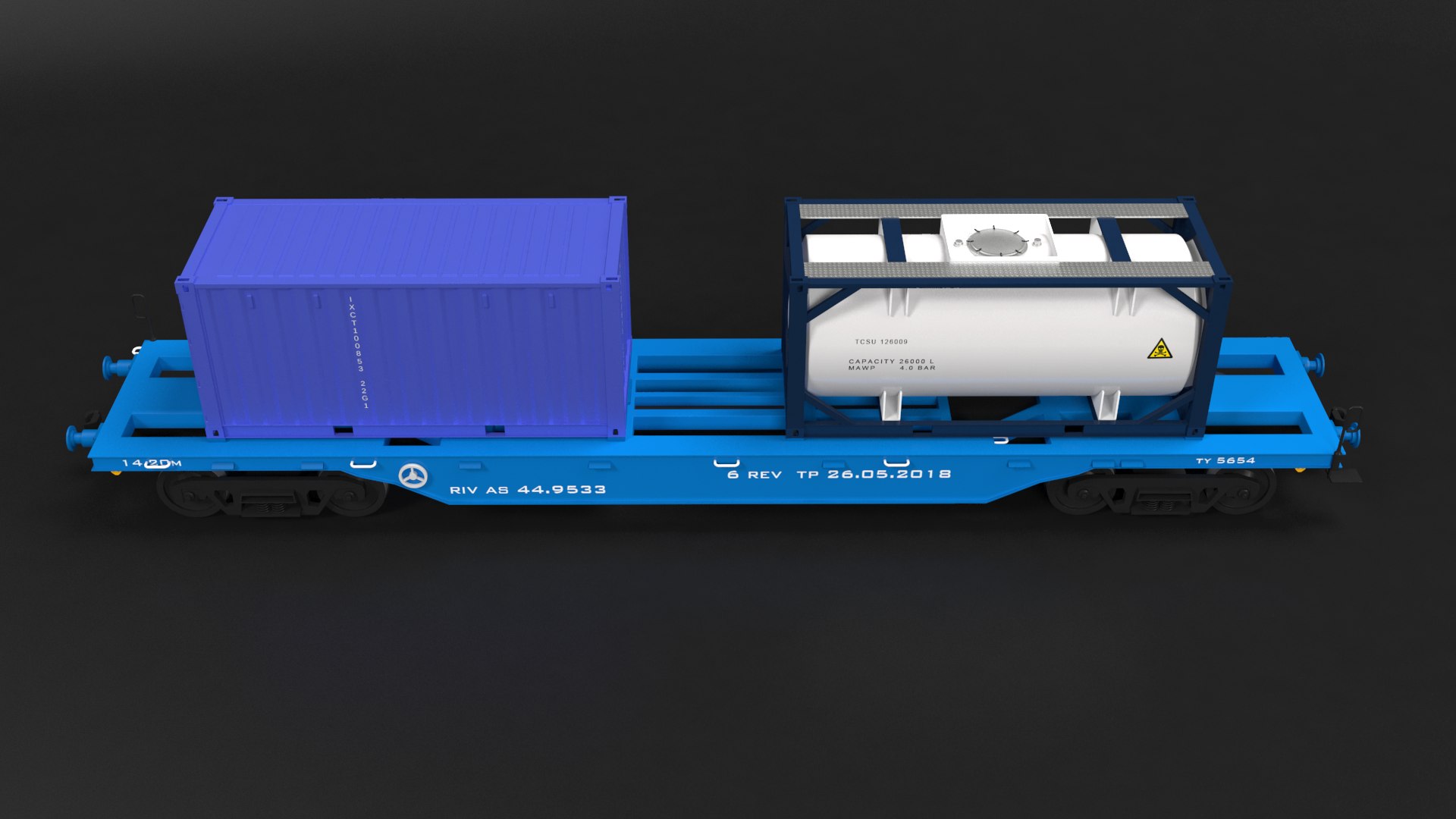 3D Railcar ISO Containers Carrier - TurboSquid 1762872