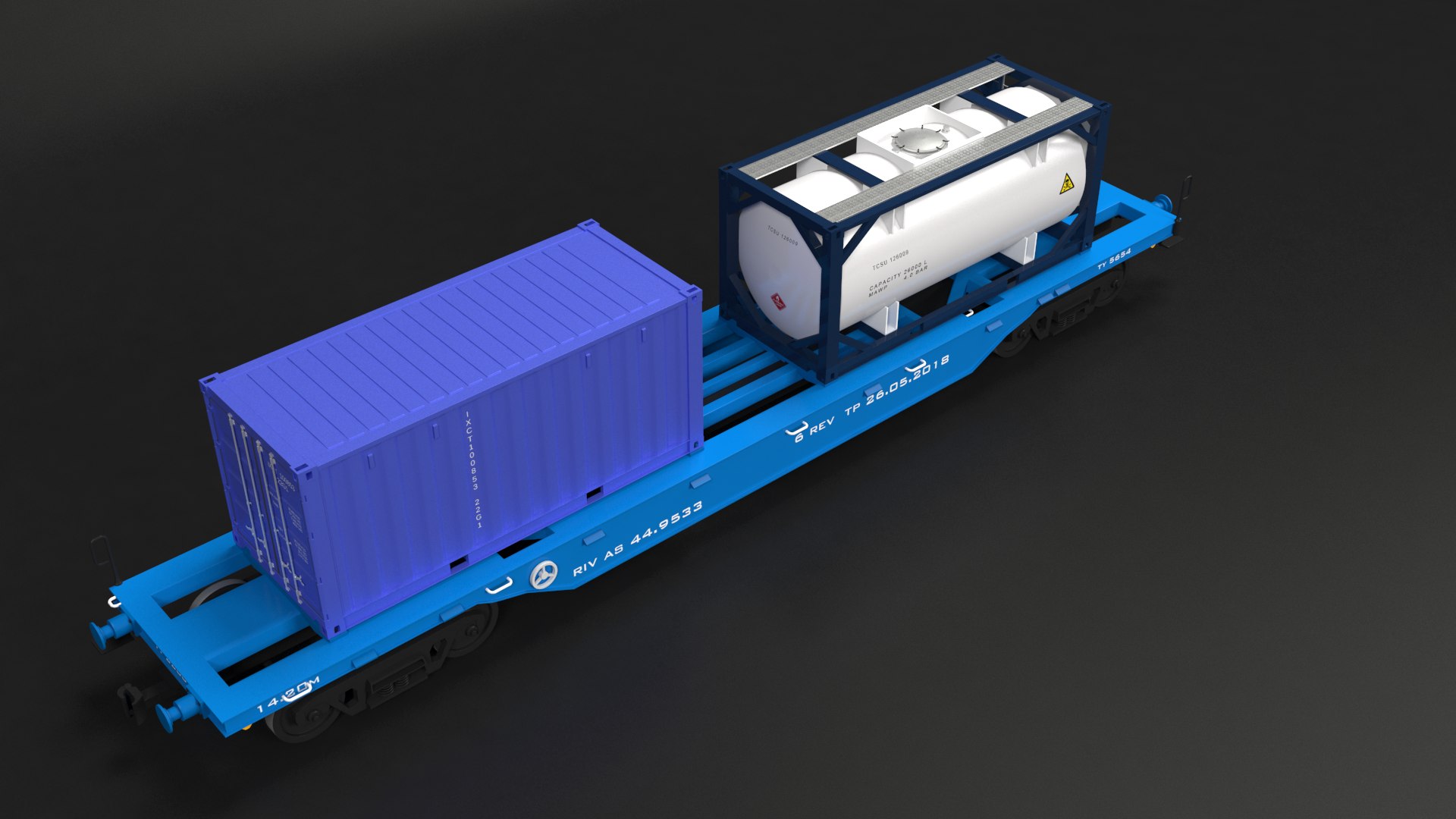 3D Railcar ISO Containers Carrier - TurboSquid 1762872