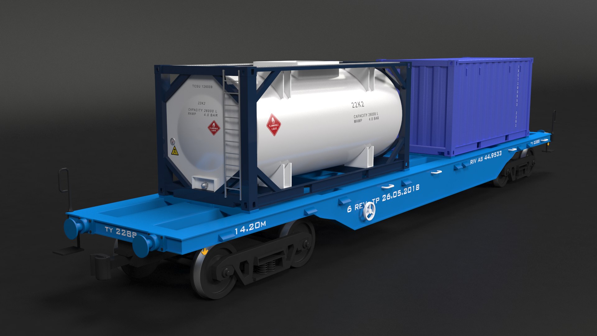 3D Railcar ISO Containers Carrier - TurboSquid 1762872