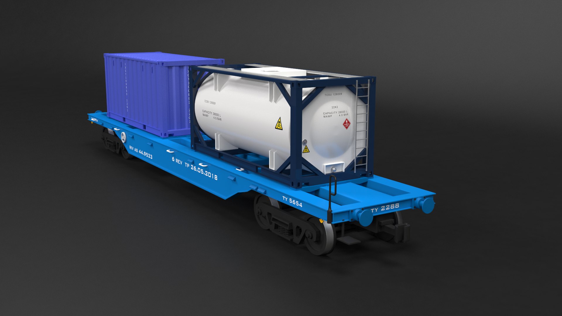3D Railcar ISO Containers Carrier - TurboSquid 1762872