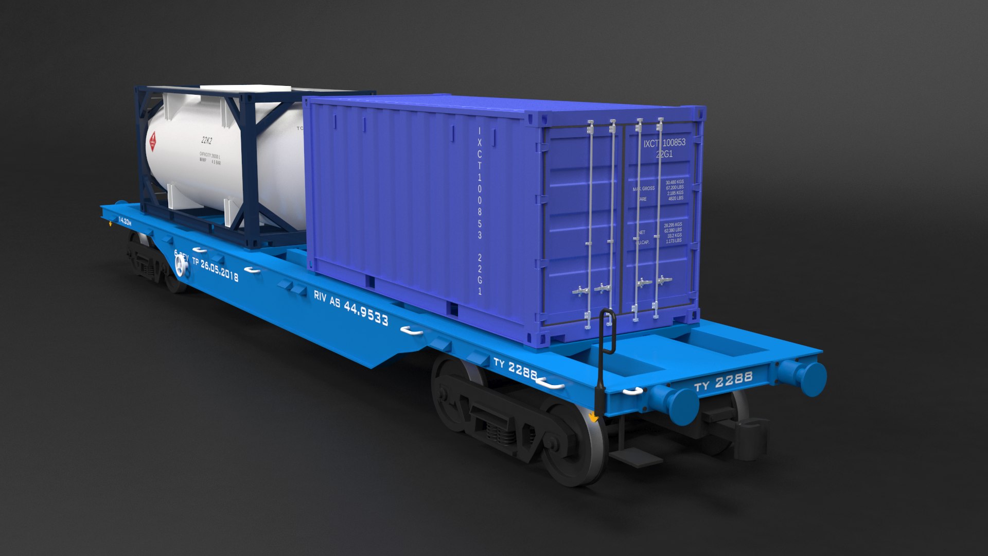 3D Railcar ISO Containers Carrier - TurboSquid 1762872