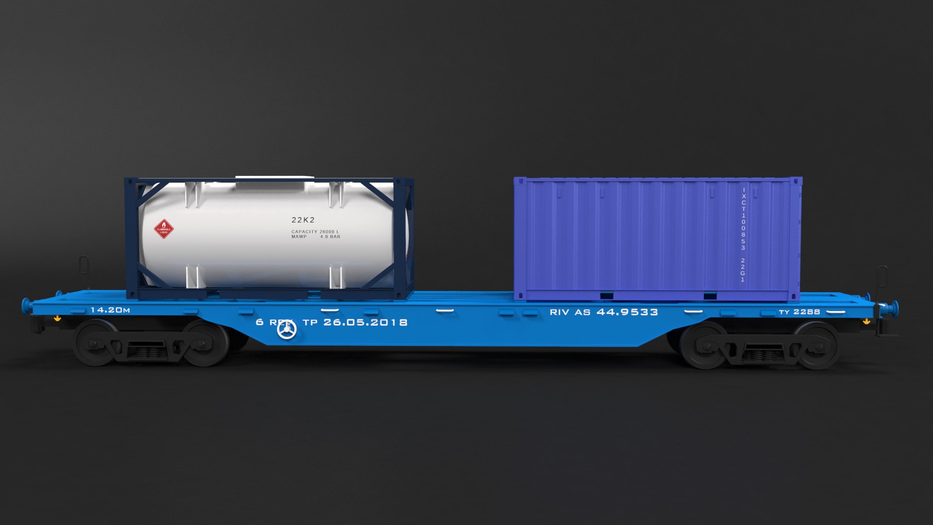 3D Railcar ISO Containers Carrier - TurboSquid 1762872