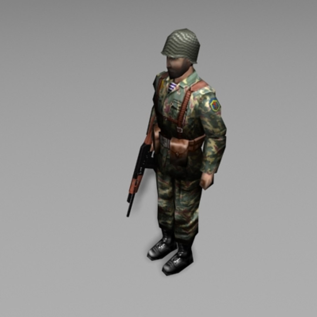 3d model soldier military character