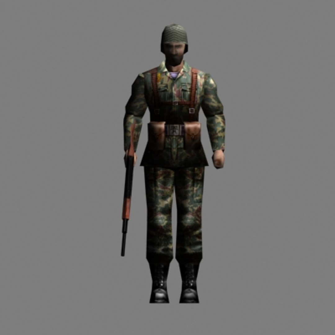 3d model soldier military character