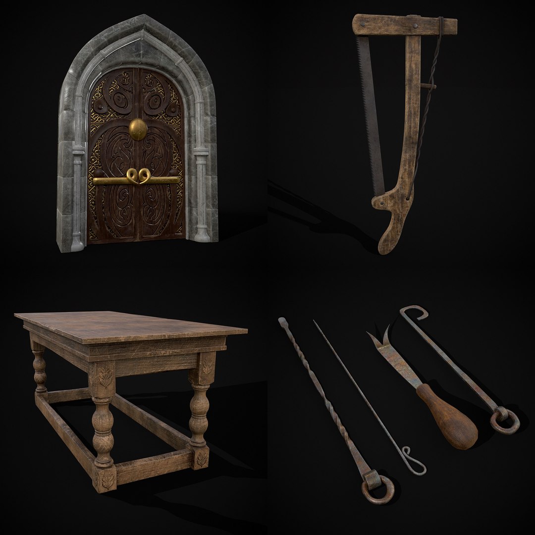 Medieval Prop Mix Fifty One Model - TurboSquid 2105409